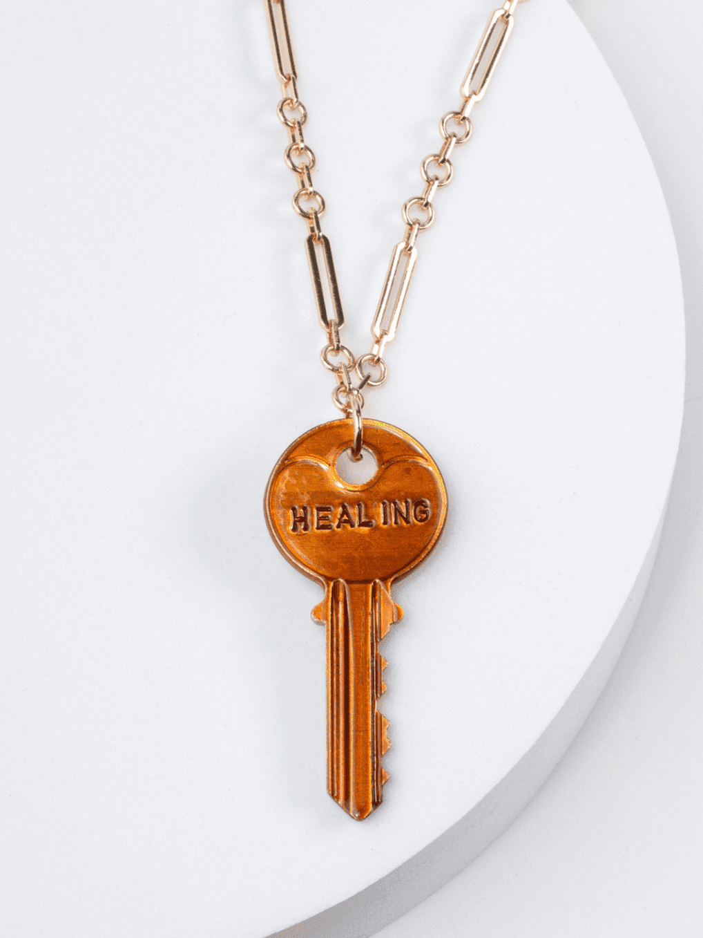 Custom Engraved Amalfi Chain Color Key Necklace | The Giving Keys
