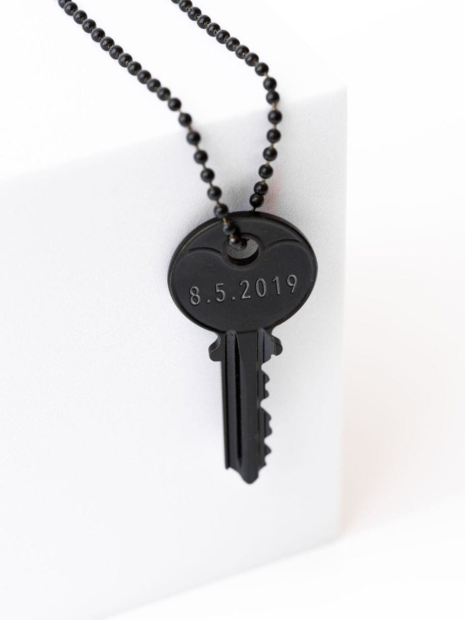 Engrave Custom Matte Black Key Jewelry Collection | The Giving Keys