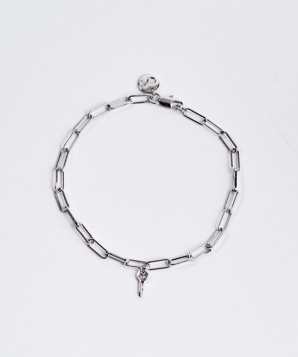 Brooklyn Mini Key Bracelet with Engraved Word | The Giving Keys