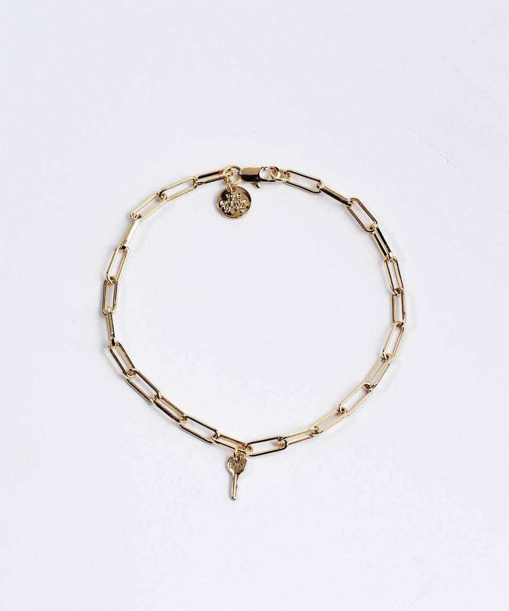 Brooklyn Mini Key Bracelet with Engraved Word | The Giving Keys