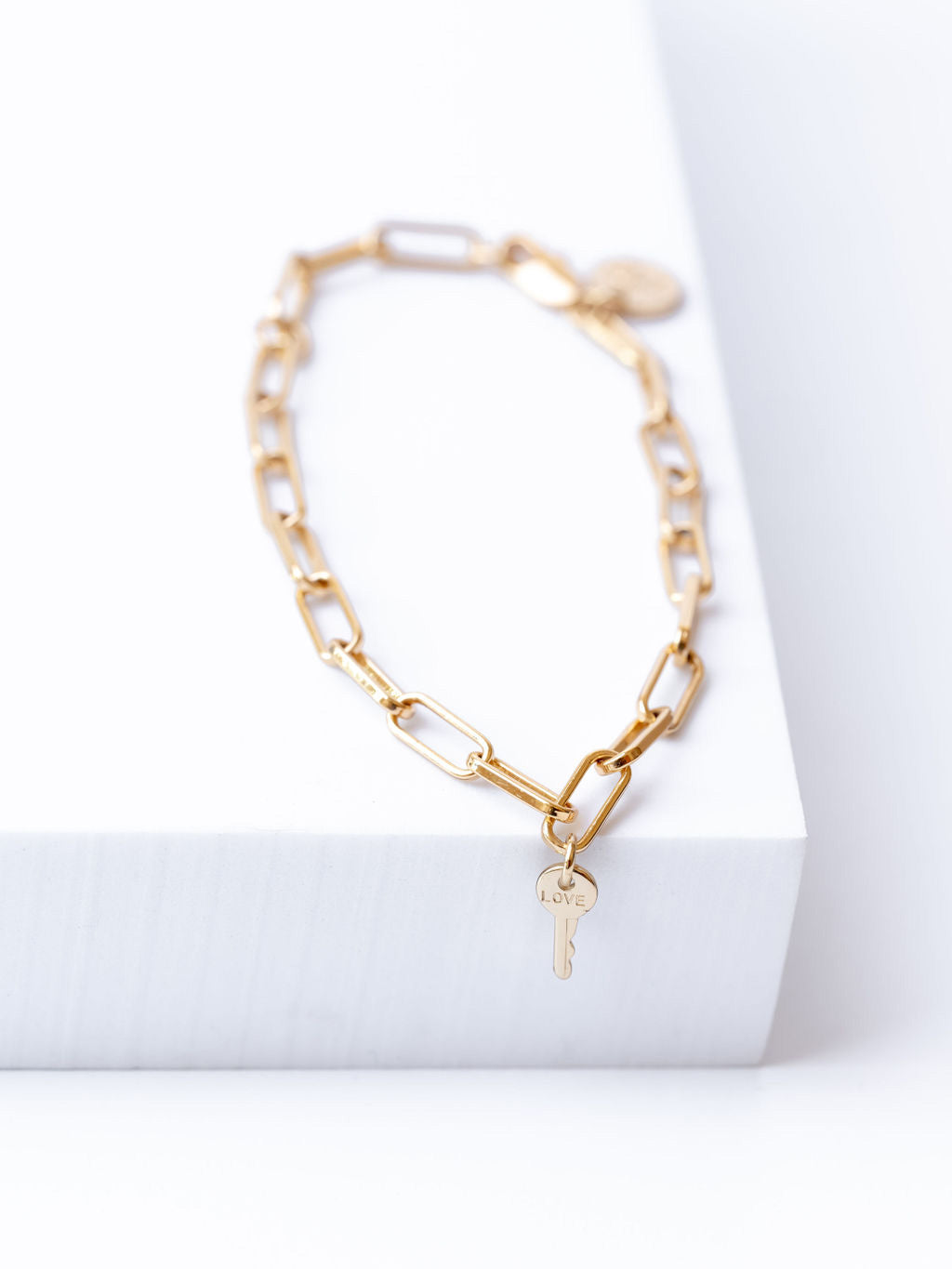 Brooklyn Mini Key Bracelet with Engraved Word | The Giving Keys