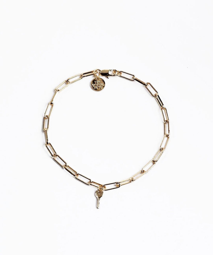 Brooklyn Mini Key Bracelet with Engraved Word | The Giving Keys