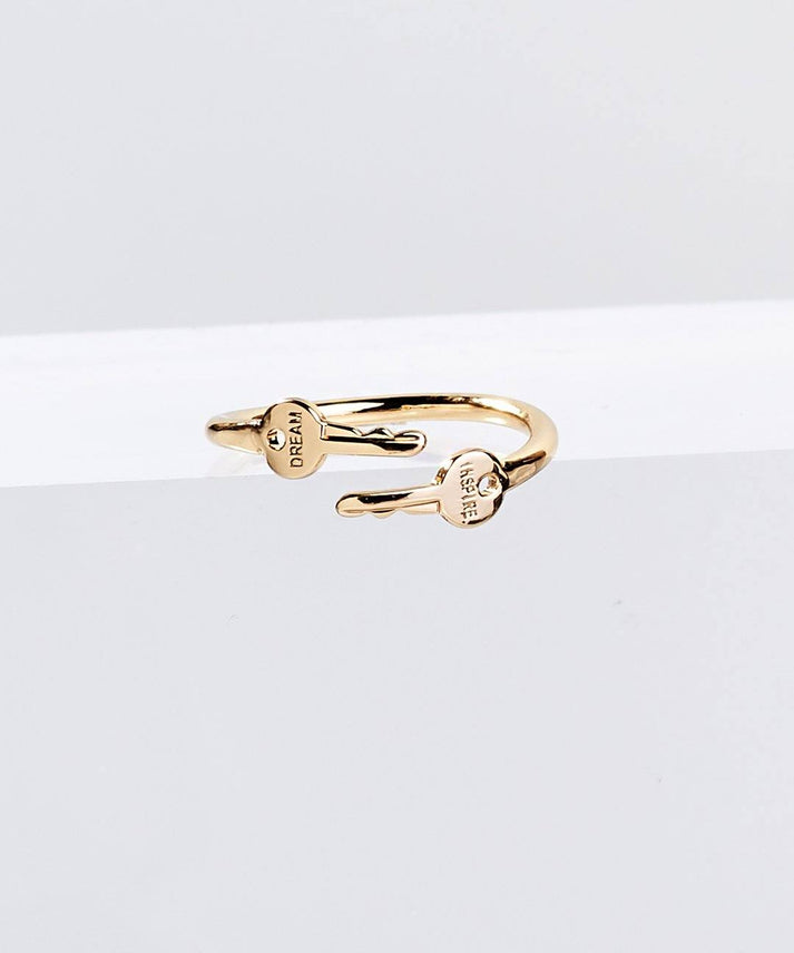 Wrapped Mini Key Ring with an Engraved Word | The Giving Keys