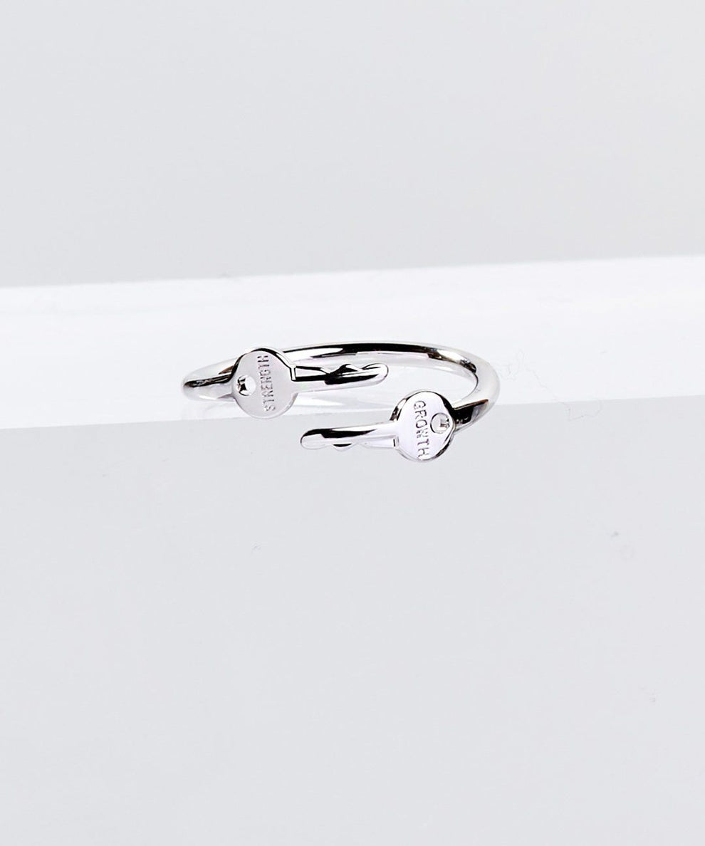 Wrapped Mini Key Ring with an Engraved Word | The Giving Keys