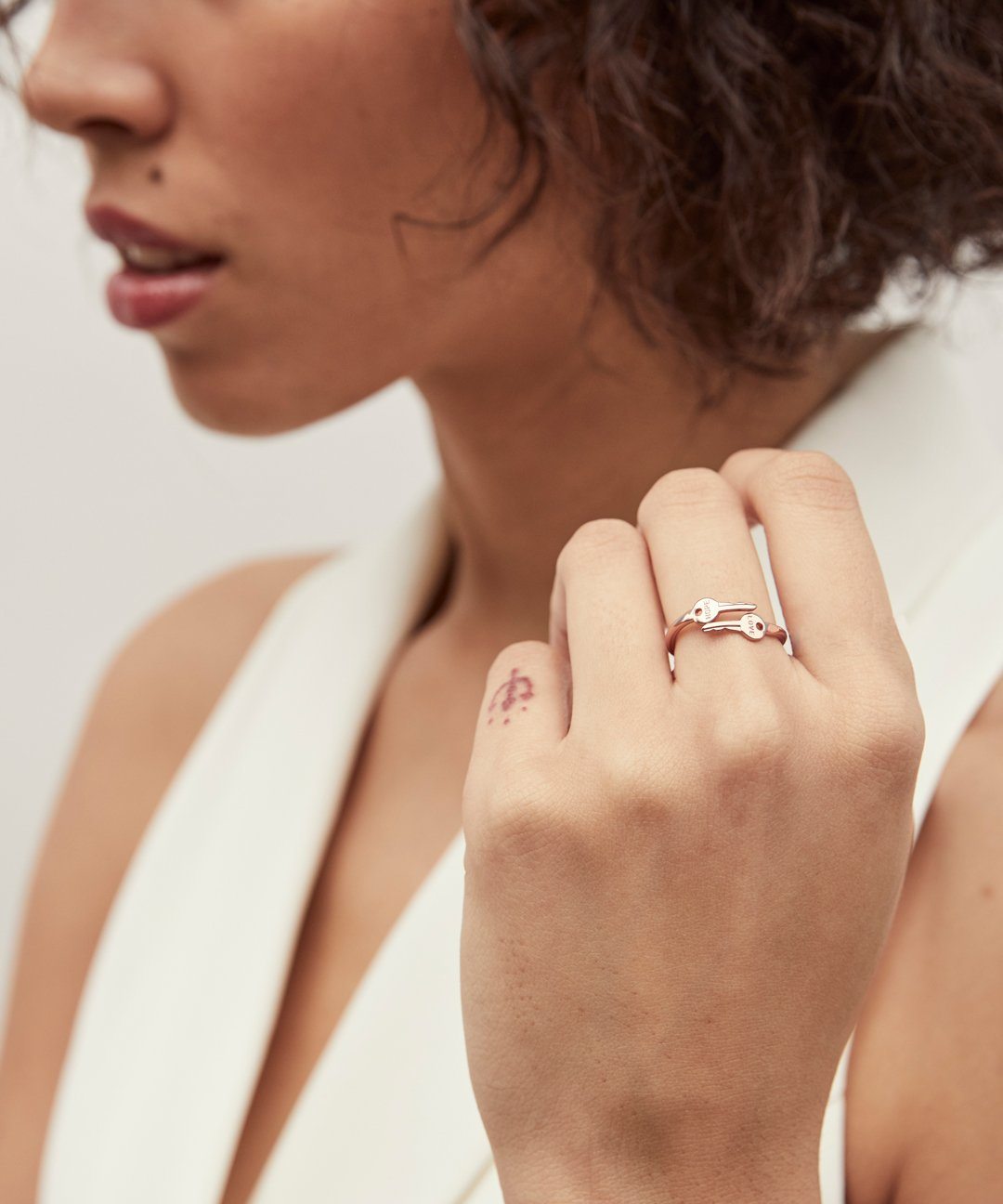 Wrapped Mini Key Ring with an Engraved Word | The Giving Keys