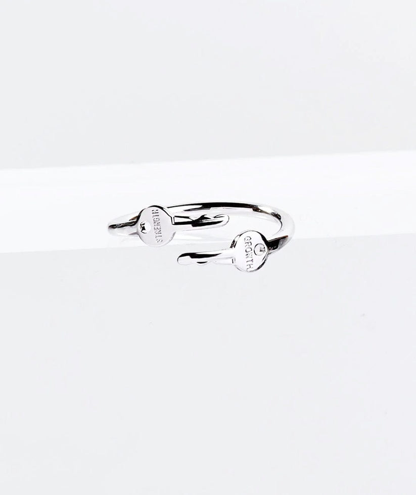 Wrapped Mini Key Ring with an Engraved Word | The Giving Keys