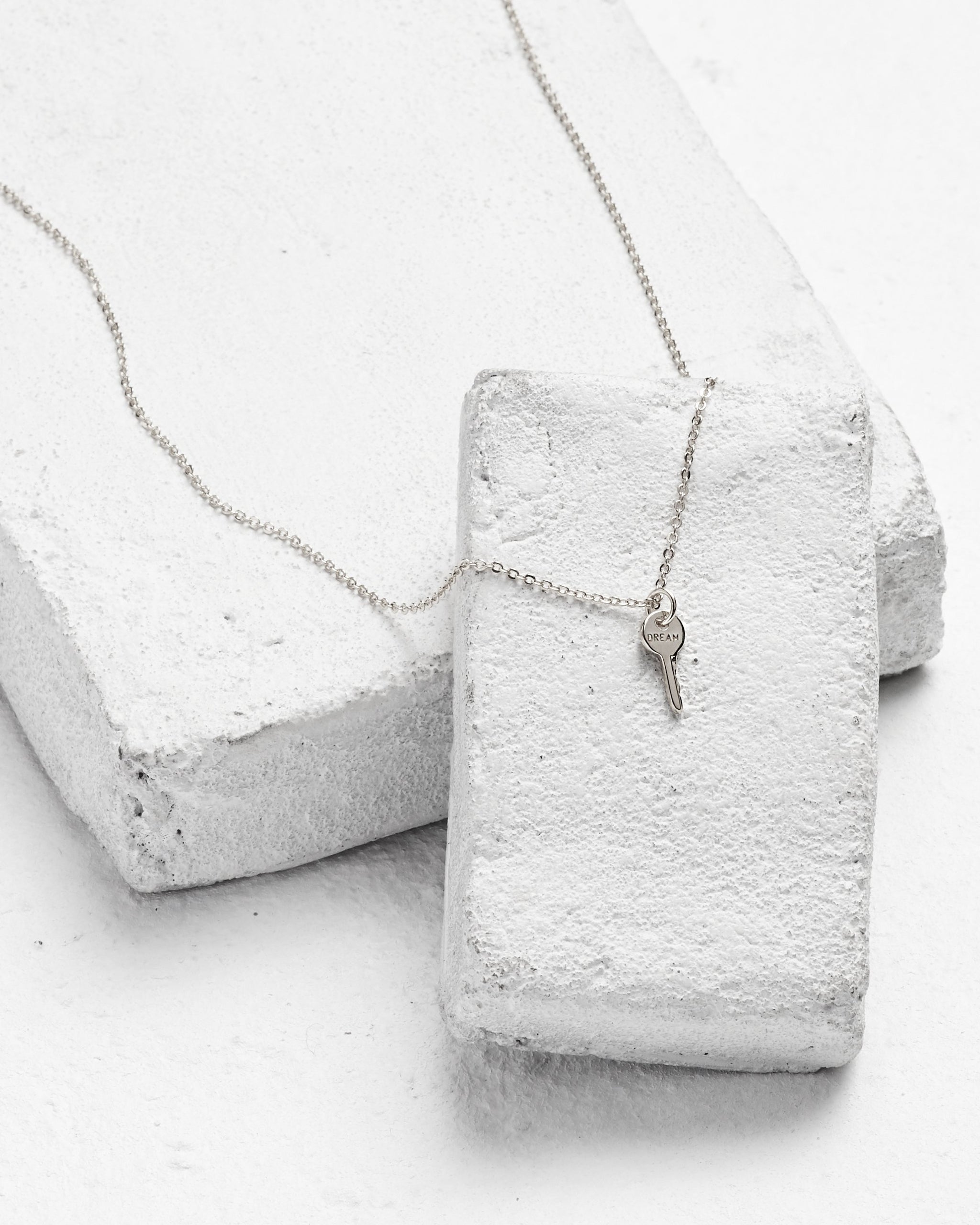 Mini Key Necklace with Hand Engraved Word | The Giving Keys